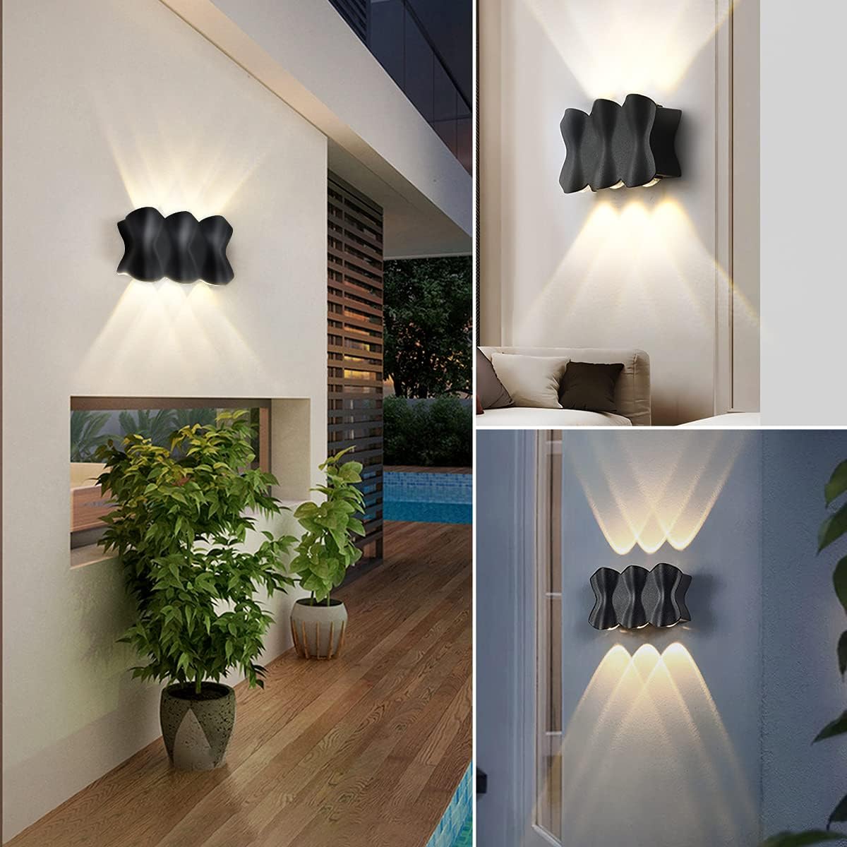 6 W LED Wall Light 3000 K, IP65 Modern Top and Bottom Design Outdoor ...